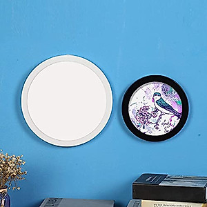 JUSTDOLIFE Picture Frame Round Wooden Photo Frame Wall Hanging Photo Display Wall Decor