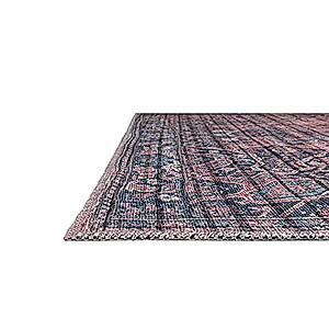 Rugs.com Maahru Collection Washable Rug Rust Red Low-Pile Rug Perfect for Living Rooms, Kitchens, Entryways, 3 ft 3 Square