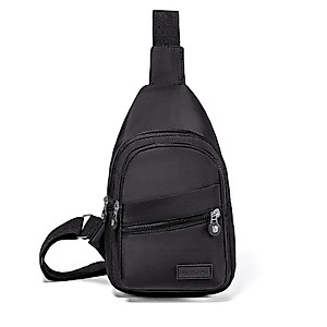 YAZEKOUS Small Sling Bag Sling Backpack for Women, Crossbody Sling Backpack Daypack Shoulder Bag for Travel Running Hiking Daypack Black