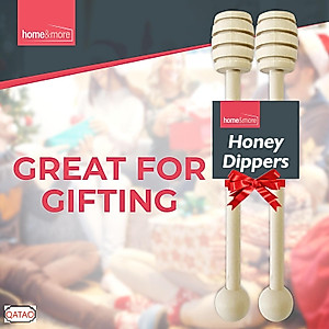 4Pack Honey Dippers | 16cm | Rustic Wooden Honey Spoon for Drizzling Honey | Made from Cherry Tree Wood | Honey Spoon Dipper |Honey Stirrer Server | Honey Drizzler