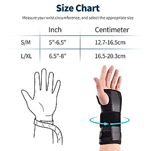 PKSTONE Wrist Splint for Carpal-Tunnel Syndrome, Adjustable Compression Wrist Brace for Right and Left Hand, Pain Relief for Arthritis, Tendonitis, Sprains
