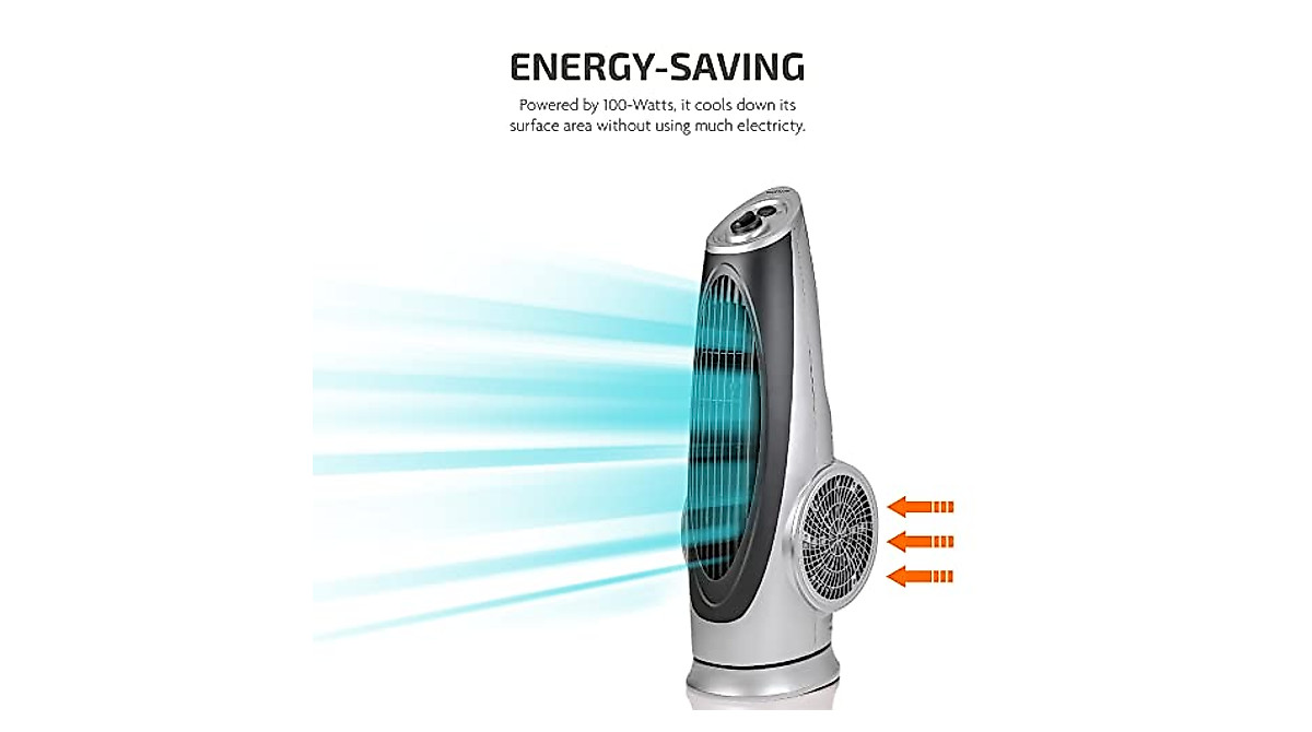 Ovente 90° Oscillating Tower Fan - Quiet, Energy-Saving Cool