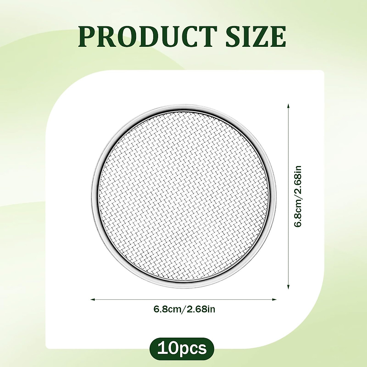 10 Pack Stainless Steel Sprouting Lids, Mason Jar Sprouting Lids, Mesh Bean Sprout Sieve Lids for Mouth Mason Jar, Growing Bean, Seed