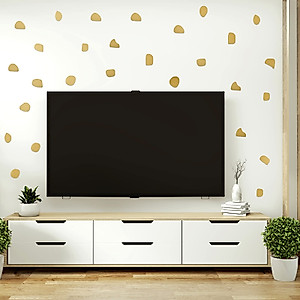 500 Pieces Irregular Polka Dots Boho Wall Decal Vinyl Nursery Wallpaper Sticker Wall Decor Peel and Stick Dot Wall Sticker for Kids Baby Girl Bedroom Home Classroom Decoration (Gold)