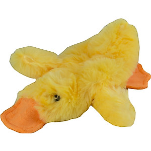 HUMMINGBIRD 8-Inch Small Duck Plush No-Stuffing Dog Toy Squeak Toy (Yellow)
