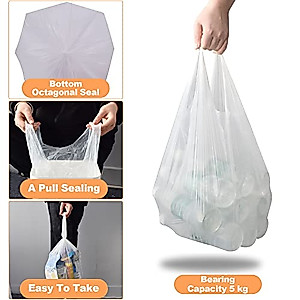 4 Gallon Trash Bags 270 Counts Handle Garbage Bags Trash Can liners Bathroom, Bedroom, Office, Car, Home Waste Bin Plastic Trash Can Liners
