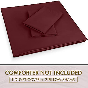 Utopia Bedding Duvet Cover King Size Set - 1 Duvet Cover with 2 Pillow Shams - 3 Pieces Comforter Cover with Zipper Closure - Ultra Soft Brushed Microfiber, 104 X 90 Inches (King, Burgundy)