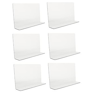 iplusmile 6Pcs Clear Shelf Dividers Closet Shelf Organizer L Shape Divider Separator Clapboard Plastic Shelf Dividers for Storage Bedroom Office Store Cabinets Shelf