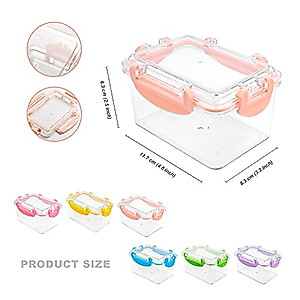 Small Plastic Box, Stackable Mini Plastic Storage Box with Lid, Clear Plastic Organizer Container for Jewelry Beads Small Crafts Items Accessories - 6 Pack