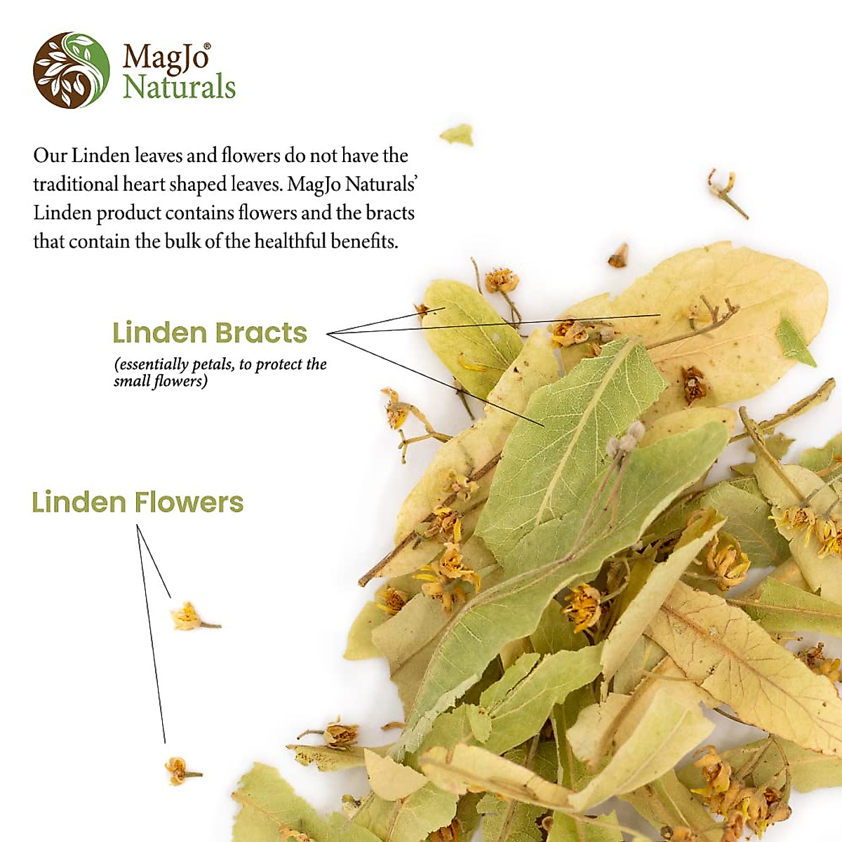 MagJo Naturals, Wild Crafted Linden (4 oz) Dried Flower and Leaf, Linden Flower Tea, Lime Flower Herbal Tea, Linden Tree Blossom, Tila or Tilo, Linden Tea, Tilo Tea, Linden Flower Lime, Flower Tea