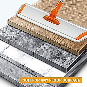 Worthland Mops for Floor Cleaning with 4 Reusable Microfiber Pads, 18" Wet and Dust Mop for Hardwood & Tile Household Cleaning Tools