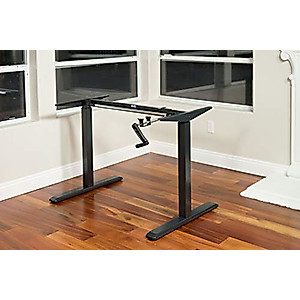 ErgoMax Adjustable Crank Desk Frame, Tabletop Not Included, 48.56 Inch Max Height, Black
