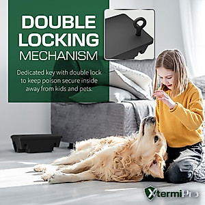 Rat & Mouse Bait Station - 4 Pack - Rat Bait Stations for Rats and Mice Outdoor/Indoor - Tamper Resistant - Child & Pet Safe Rodent Bait Station - Outside Traps for Mice - Bait Box Pest Control