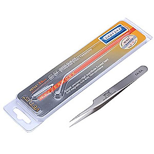 Vetus Tweezer Stainless Steel Non-magnetic Curved Pointed Tip Precision Eyelash Eyebrow Extensions Lashing Tool (5a-sa)