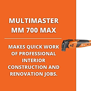 Fein MultiMaster MM 700 Max Oscillating MultiTool Set with QuickIn, Anti-Vibration System and Tacho Generator - 450 W, StarlockMax Tool Mount - 72296863090