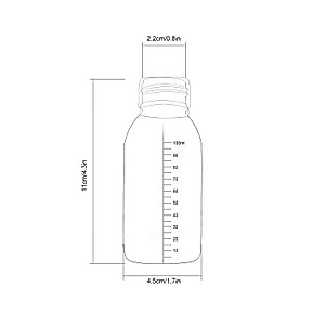 TRENDBOX Pack of 10-100ml Clear Empty PET Mini Storage 100ml/100g/100cc Bottles Hard Plastic Durable Turn Screw Cover Cap Round Filling Liquid Rhinestones Water Container