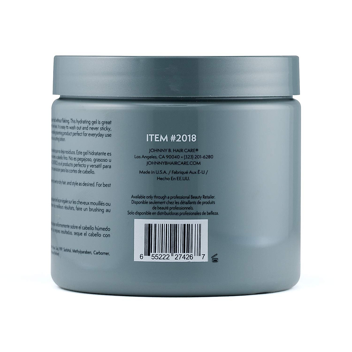 JOHNNY B. Control Alcohol-Free Hair Styling Gel, Strong Hold, All Hair Types 16 oz.