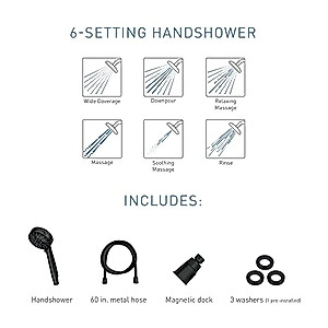 Moen 26100EPBL Engage Handshower with Magnetix Docking, Matte Black