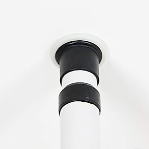 Goldcart 3202 Telescopic Garment Rack, Heavy Duty Design Movable DIY by Hand No Damage to Wall Ceiling Hanging Rail, 0.7-1.3 Meters Wide Adjustable, 120 Kilogram Loading, Reach Hook Included, White