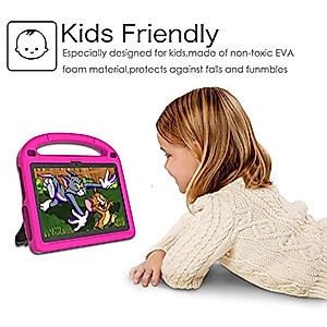 Fire HD 10 & Fire HD 10 Plus Tablet Case for Kids(11th Generation, 2021 Release) - DICEKOO Lightweight Shockproof Kid-Proof Cover with Stand for Kindle Fire HD 10 Kids Tablet & Kids Pro Tablet - Pink