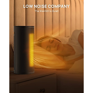 Space Heater for Indoor Use, 1500W Fast PTC Ceramic Heating, 3s Instant Heating, 70° Oscillating,Tip-Over Protection, Small Heater for Office, Bedroom and Desk Use, Black