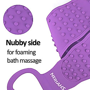 Silicone Bath Body Brush for a Good Shower, Dual Texture Silicone Back Scrubber, Silicon Bath Body Brush for Perfect Exfoliated Skin, Neat, Easy To Clean Silicone Bath Body Brush Scrubber