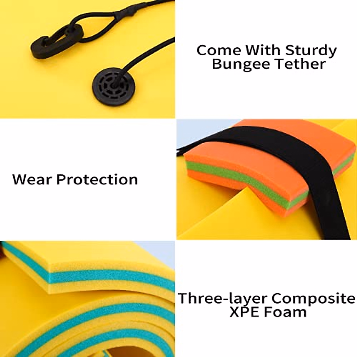 Outroad Water Floating Mat for Lakes Lily Floatation Foam Pad for Pools & Beach, Multiple Size, 12'x6' Yellow