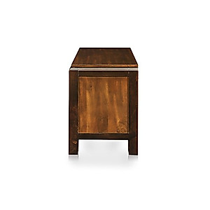 HOMES: Inside + Out 3 Piece ioHOMES Cleo Transitional Multi-Tone Bed Set with 2 Nightstands, Full, Acacia