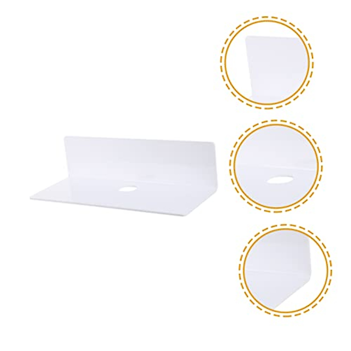 KITANDOVE 4pcs L-shaped Storage Rack White Shelves Floating Corner Shelves Floating Wall Bracket Repisas De Pared Para Cuarto Wall Shelves Astetic Room Decor Adhesive Wall Shelf