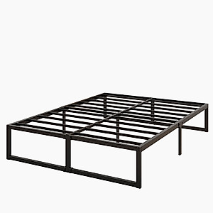 Lutown-Teen 14 Inch California King Bed Frames No Box Spring Needed Heavy Duty Metal Cal King Platform for Mattress Foundation, Noise Free, Easy Assembly, Black