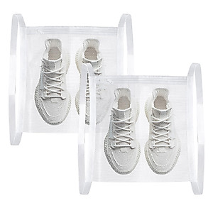 2 Pcs Shoe Dryer Bag, Reusable Sneaker Wash Dry Net Bag, 15.7 x 15.7 Inch Mesh Laundry Bag, Large Honeycomber Mesh Bags Travel Storage Organize Bag, Reused Mesh Bags with Zipper and Strap