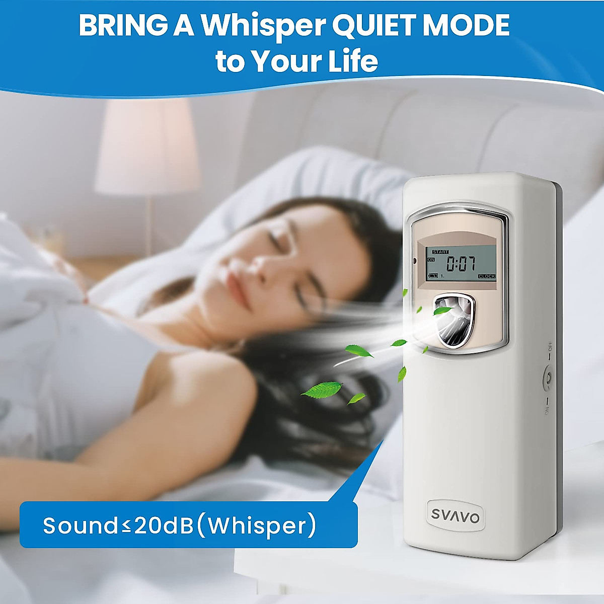 SVAVO Automatic LCD Fragrance Dispenser - Wall Mount/Free Standing ABS Auto Air Freshener Dispenser Programmable Aerosol Spray Perfume Dispenser for Bathroom, Hotel, Office, Commercial Place, Grey