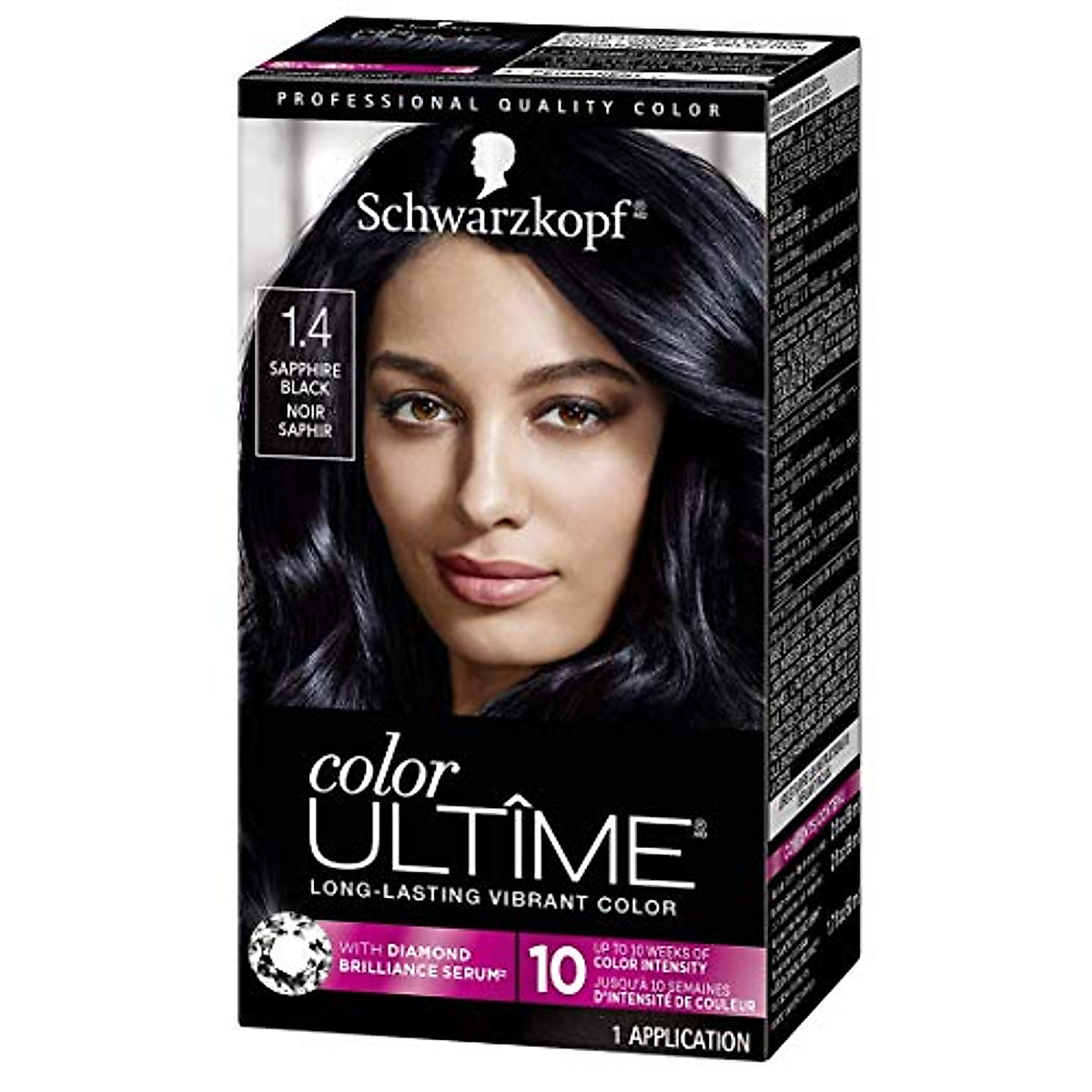 Schwarzkopf Color Ultime Permanent Hair Color Cream, 1.4 Sapphire Black
