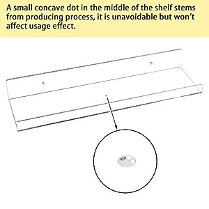 Watpot Acrylic Shelves, 15" Clear Floating Shelves, Clear Acrylic Bookshelf for Wall, Set of 4