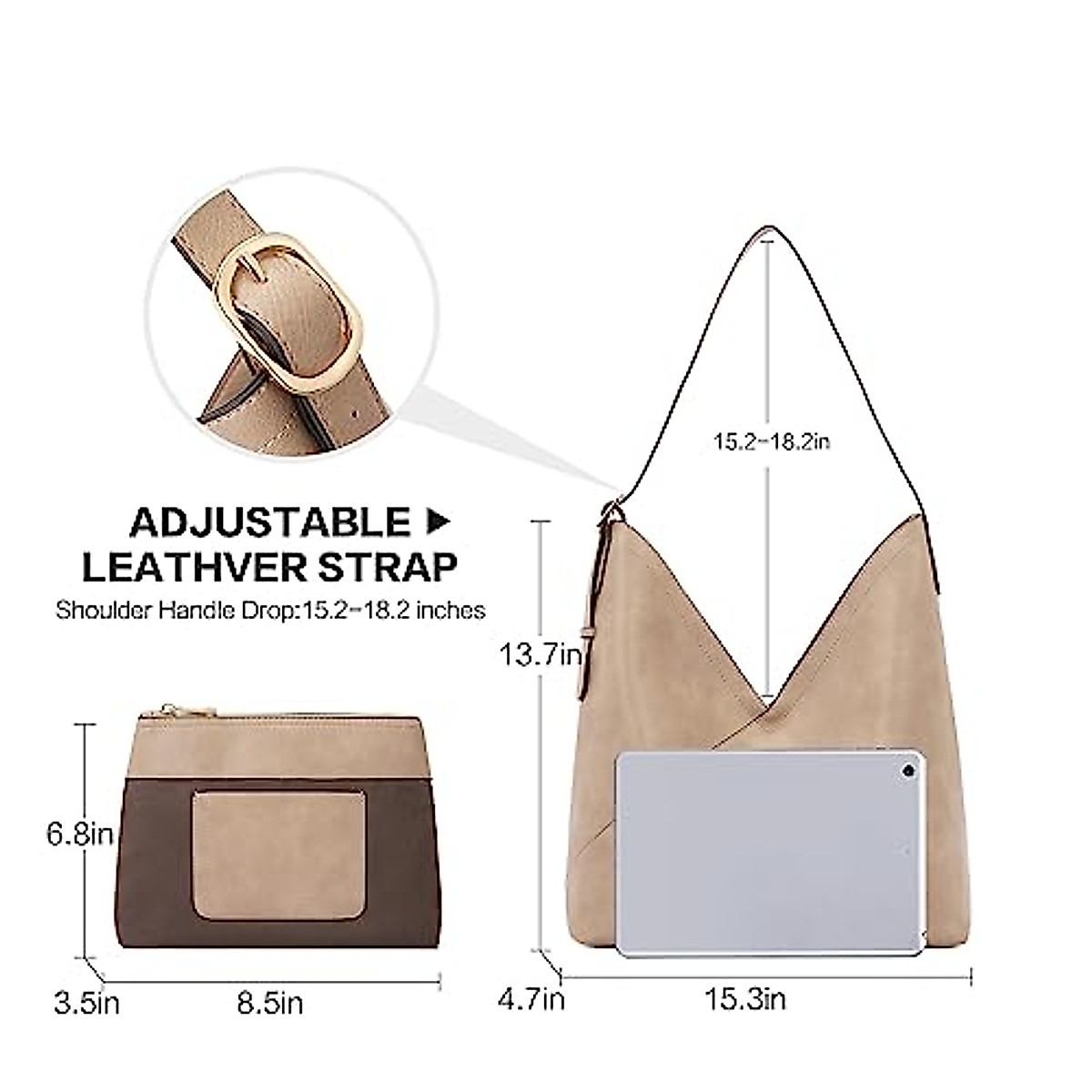 CLUCI Purses for Women Tote Handbags Vegan Leather Hobo Bags Fashion Large Ladies Shoulder Bag