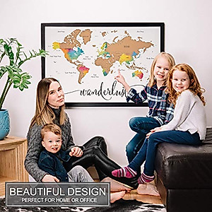 Scratch Off Map of The World | Deluxe Watercolor Wanderlust Edition | XL Size 36"x 24" | Easy to Frame | Beautiful Wall Art | Perfect Travel Gift | Includes Scratch Off Tools