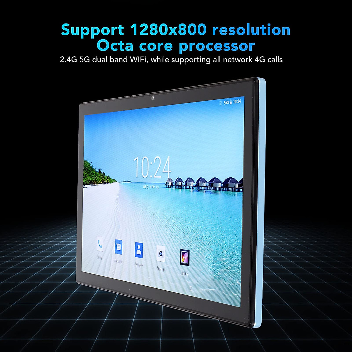 ciciglow Android Tablet 10.1 Inch, 1280x800 HD Android 8.1 Tablet, 4G Calling Tablet with 128GB Expand, Front 5MP Rear 13MP, 2GB RAM 32GB ROM, WiFi, Bluetooth, 5000mAh Battery (Blue)