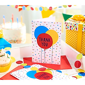 American Greetings Thank You Cards with Envelopes, Multi Color Balloons (48-Count)