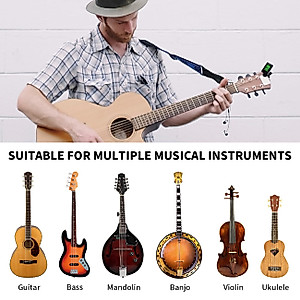JOYO Guitar Tuner Clip on Digital Electronic Tuner for Guitar, Bass, Ukulele, Violin, Mandolin, Acoustics Calibration Tuner (JT-01, Black, 1PC)
