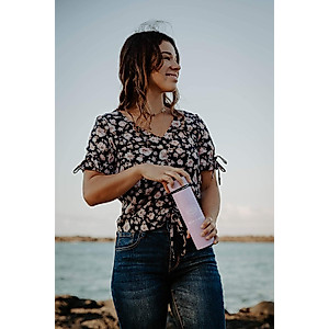 Multi-Purpose Travel Mug and Tumbler | Fruit Infused Flask | Hot & Cold Double Wall Stainless Steel Thermos | EXTRA LONG INFUSER | by Here & Now Supply Co. (Gentle Lilac)