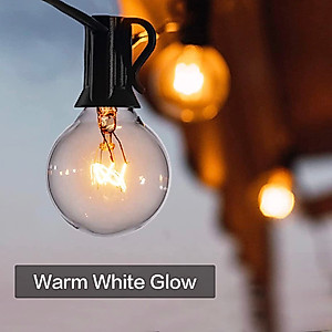 CHYSUPER G40 Light Bulbs Replacement, Clear Globe G40 Bulbs E12 120V 5W, G40 Replacement Bulbs for Outdoor String Lights, 25 Pack (Incandescent Bulbs)