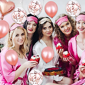 EFAILY Bachelorette Party Decorations - Rose Gold Bridal Shower Party Decor and Supplies Kit Bride To Be Sash, Veil, Temporary Tattoos, Confetti Balloons Pack Fringe Curtain.