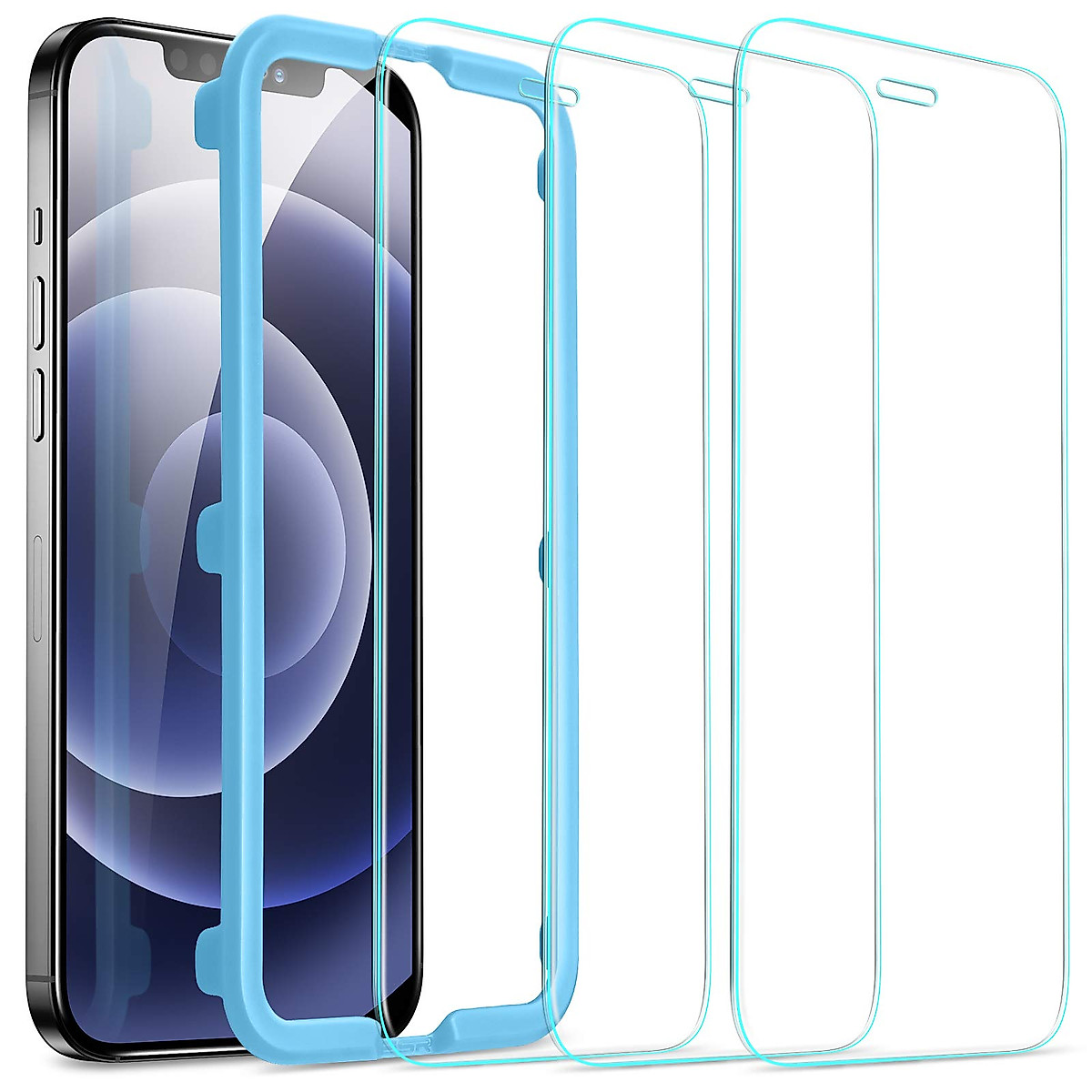 ESR Tempered-Glass Screen Protector for iPhone 12 Mini [3-Pack] [Easy Installation Frame] [Case-Friendly] Premium Tempered Glass Screen Protector for 12 Mini 2020, 5.4-Inch