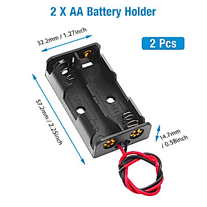 QTEATAK 8 Pack AA Battery Holder Bundle with Wire 1 AA Battery Holder 1.5V, 2 Pcs, 2 AA Battery Holder 3V, 2 Pcs, 3 AA Battery Holder 4.5V, 2 Pcs, 4 AA Battery Holder 6V, 2 Pcs