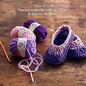 JumblCrafts 24-Yarn Crocheting Starter Kit. 24 Fun-Sized Skeins with 2 Crochet Hooks and 2 Weaving Needles, 24 Assorted Colors of Acrylic Yarn for Crafters. Great for Beginners and Experts