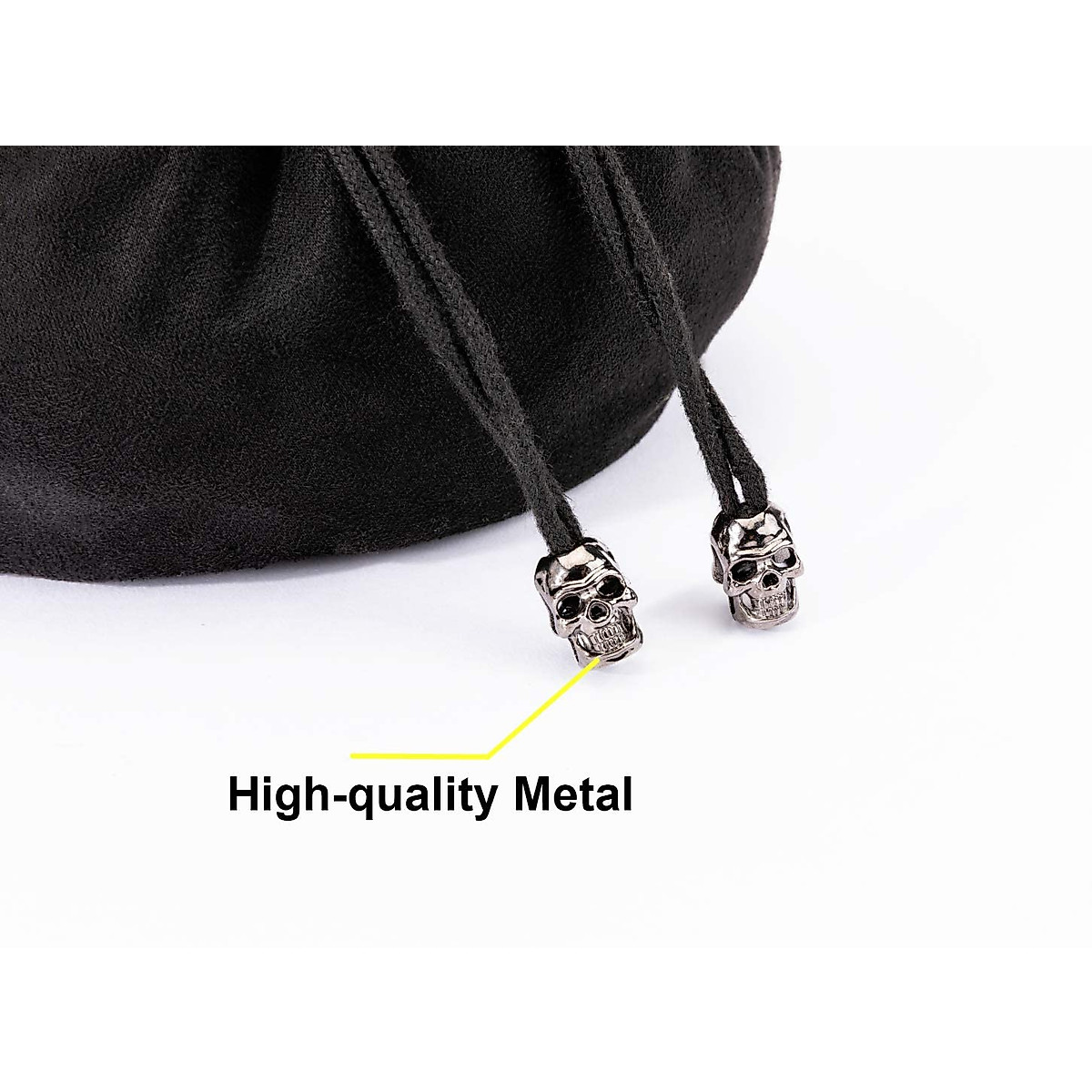 Large DND Dice Drawstring Bags with Pockets Black Storage Bag for RPG MTG Game Dices Capacity Over 300 Dice