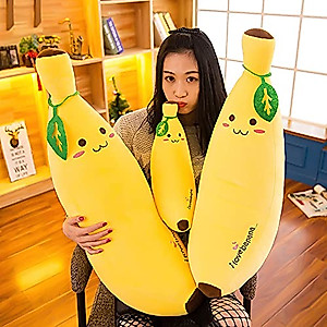 JZENZERO Banana Stuffed Animal, Plush Toys Banana Pillow Long Pillow Sleeping Doll Plush Cute Doll Boy Girl Birthday Present 35/50/70/80/110cm