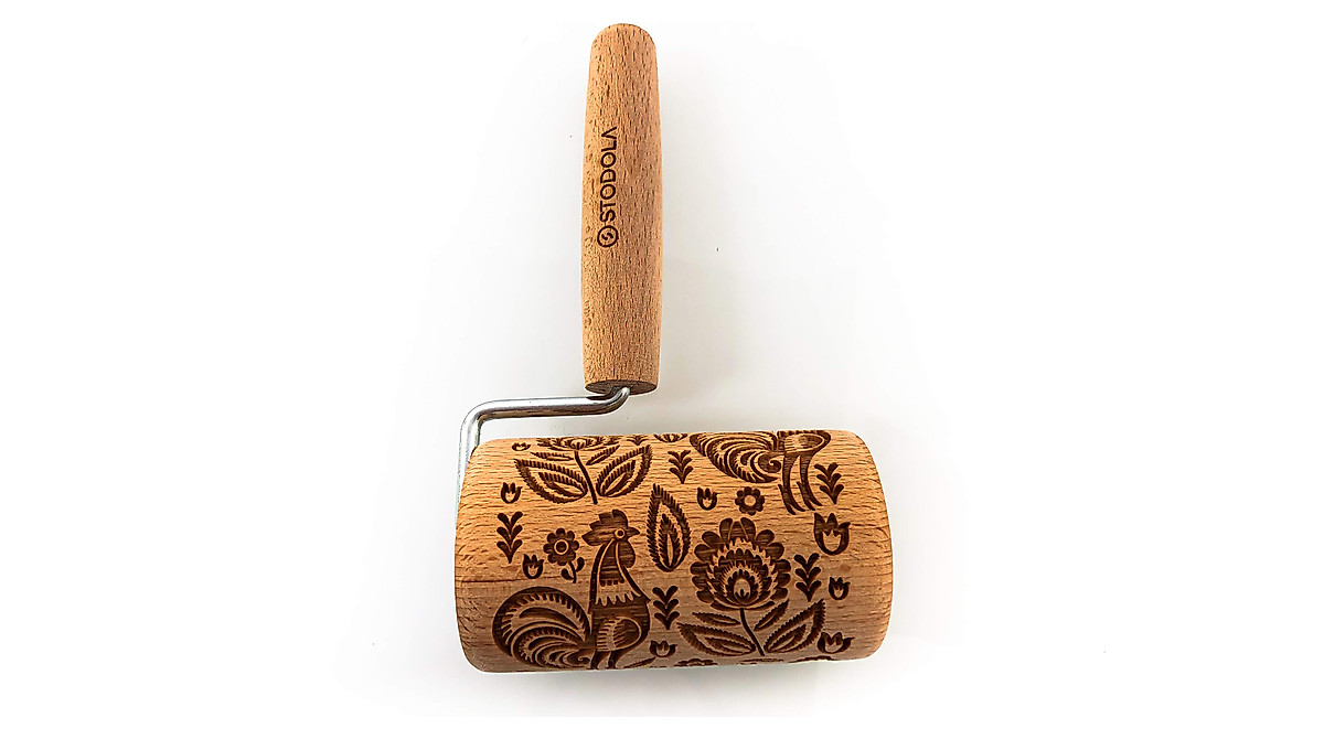 Engraved Mini Rolling Pin for Embossed Cookies