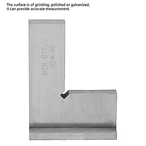 Machinist Steel Square, High Accuracy Carbon Steel Flat 90 Degree Right Angle Ruler Square Layout Tool Engineer Square Tool with Seats(50x40)