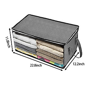 TOXOT Foldable Clothes Organizer 3 Pack Storage Bags with Clear Window for Clothes, Blankets, Closets, Bedrooms